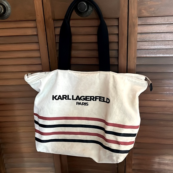 Karl Lagerfeld | Bags | Karl Lagerfeld Paris Kristen Striped Canvas ...